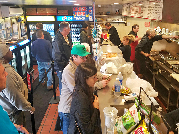 The line forms for a reason. These customers know that patience is the price of admission to flavor paradise.