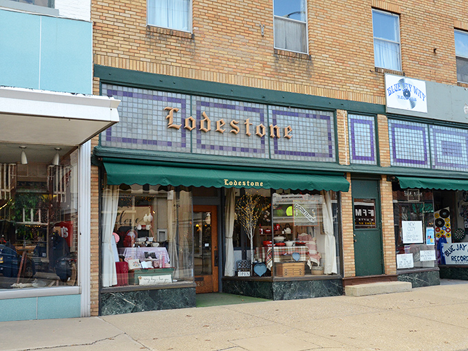 Lodestone's elegant mosaic signage promises the kind of shopping experience where you'll find yourself saying, "I'll just browse" but leave with bags.