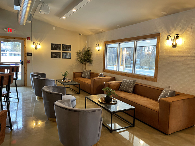 The lounge area doesn't just invite you to stay awhile &ndash; it practically dares you to leave before dessert.