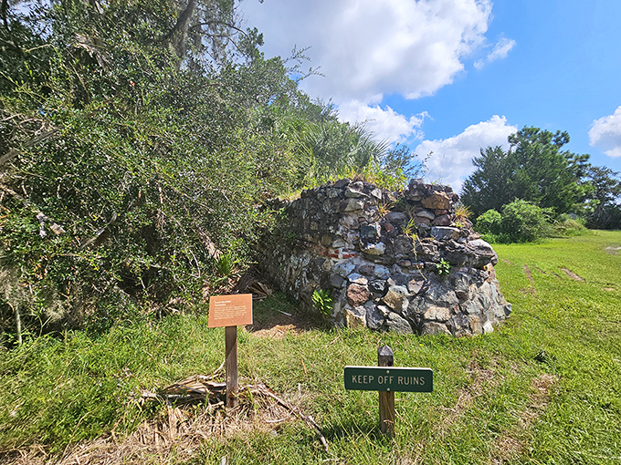 History literally set in stone. These ruins remind us that even the sturdiest structures eventually surrender to time and Georgia's persistent vegetation.
