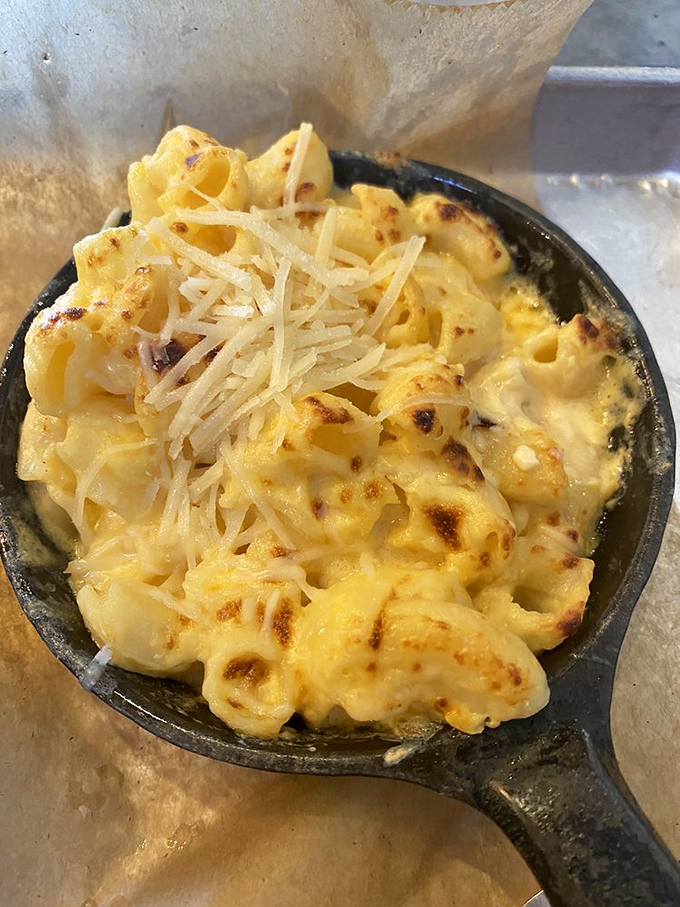 Mac and cheese that's achieved that perfect crusty-top-to-creamy-center ratio &ndash; the culinary equivalent of hitting the lottery on your first try.