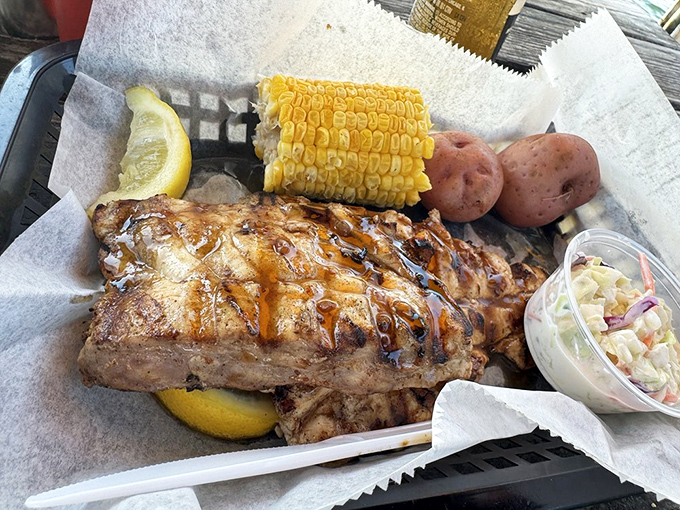 Grilled to perfection and glistening with glaze, this fish fillet proves that sometimes the simplest preparations yield the most spectacular results.