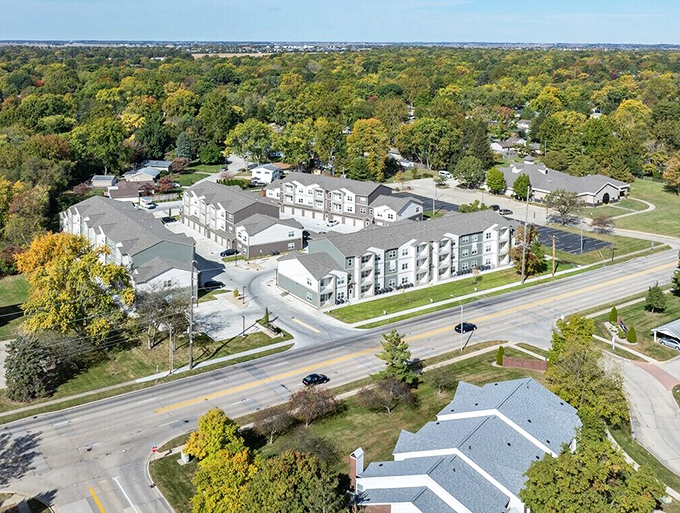 Suburban serenity with a splash of autumn gold &ndash; proof that not all treasures in Champaign require a downtown parking spot.