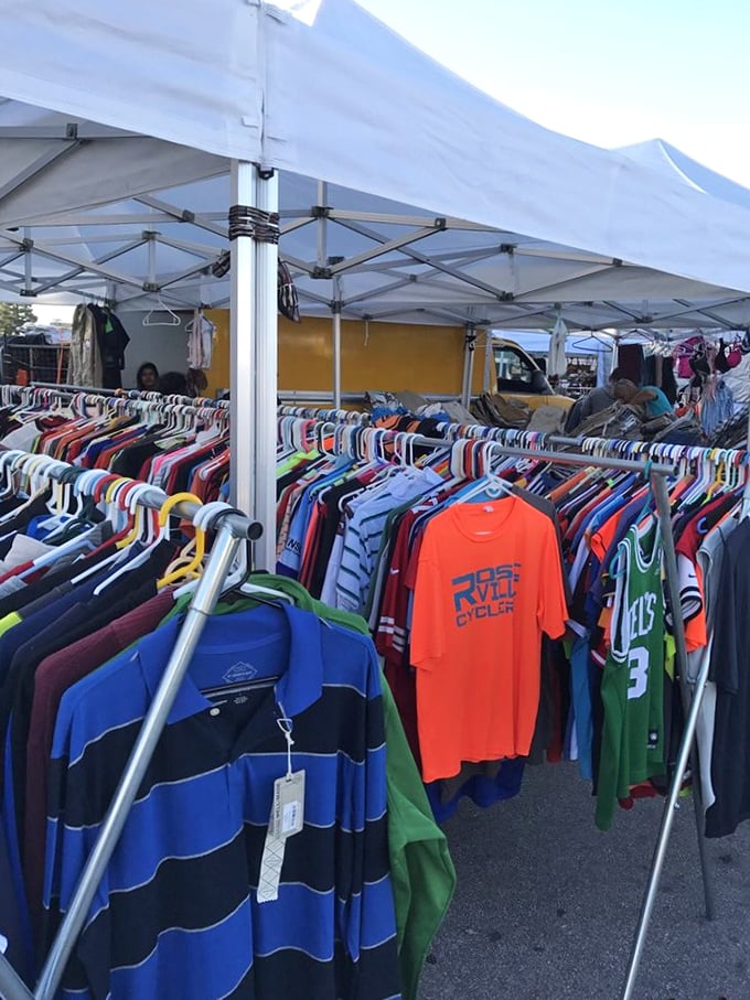 The men's department at Laney &ndash; where vintage tees and sports jerseys find new life with shoppers seeking style on a budget.