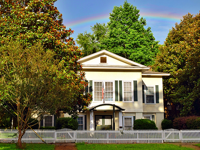 A rainbow arches over this classic Southern home, nature's way of highlighting real estate that won't require liquidating your 401(k).