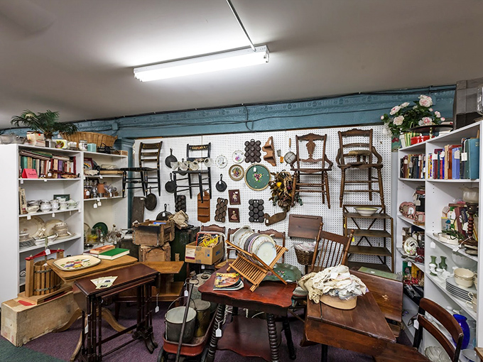 Every inch of wall space tells a different collector's story. It's like walking through the physical manifestation of America's attic.