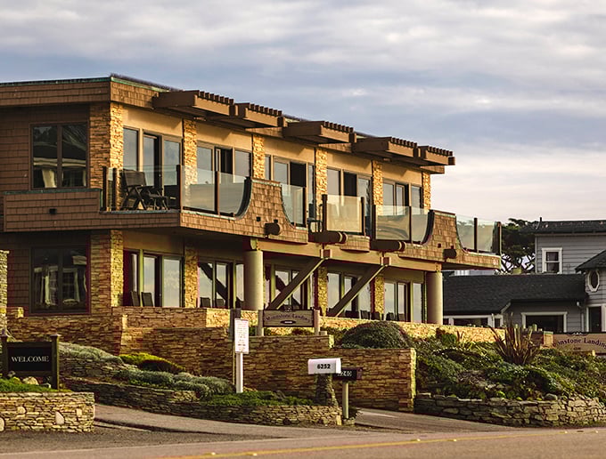 These oceanfront rooms at Moonstone Landing were clearly designed by someone who understands that waves make the best lullabies.