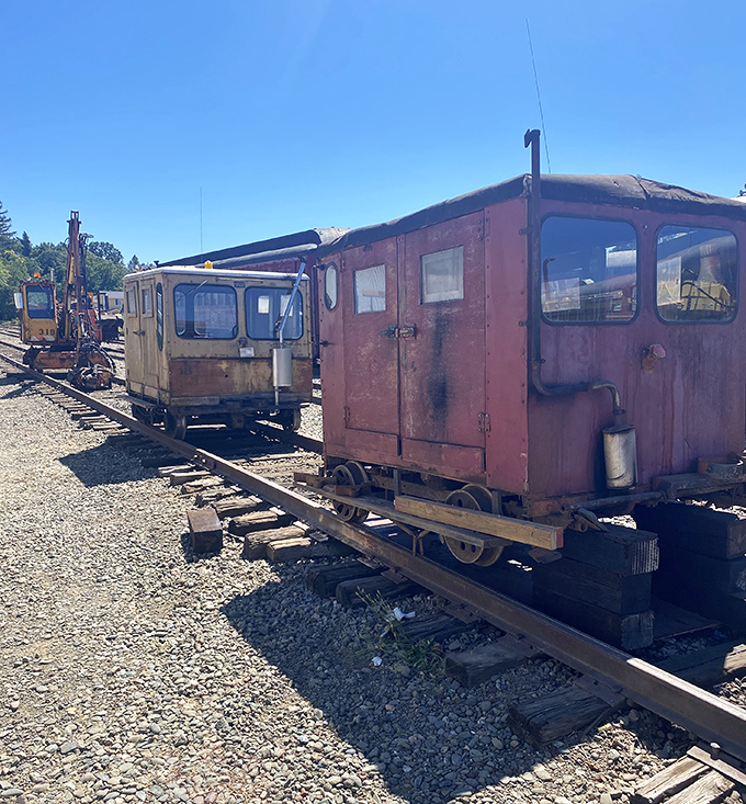 These weathered workhorses of the rails have stories to tell&mdash;each dent and rust patch a chapter in California's logging history.