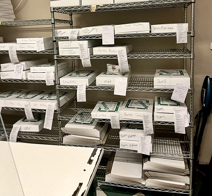 Orders waiting to be fulfilled, each box a promise of joy. In Pennsylvania, this is what happiness looks like before 9 AM.