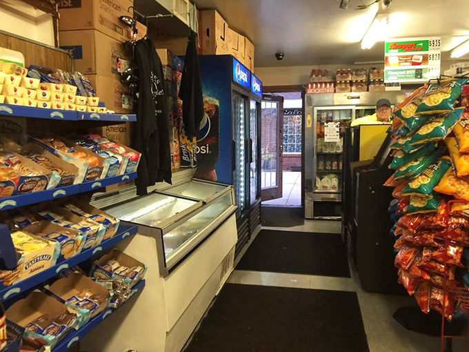 Every inch of space serves a purpose here. The snack selection suggests they understand that a great sandwich deserves worthy sidekicks.