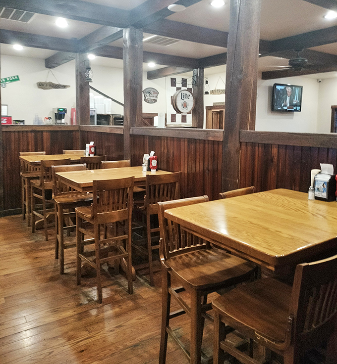 No designer needed here&mdash;just honest wood, comfortable seating, and a space that invites you to linger over that last bite. 