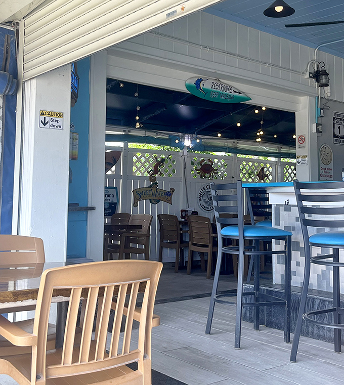 Where the indoors meets the outdoors in true Keys style&mdash;casual seating that invites you to linger just a little longer over that second cup of coffee.