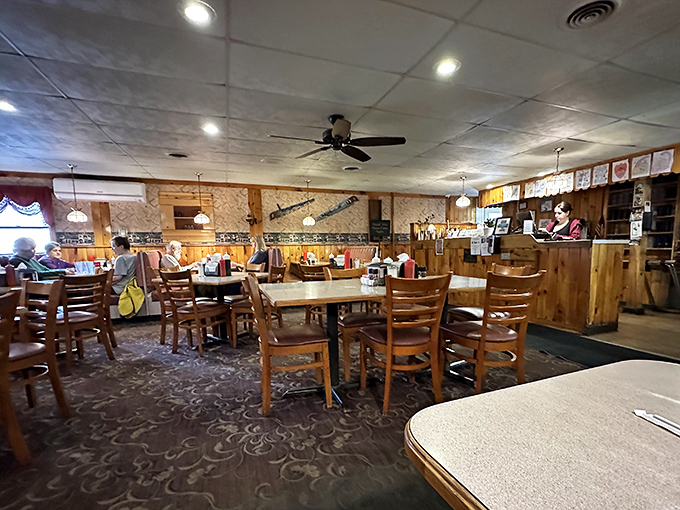 No designer needed to create this atmosphere&mdash;just decades of coffee conversations, hearty meals, and the warm patina of community.