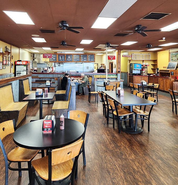 Simple tables, serious business &ndash; where comfort meets exceptional barbecue without any unnecessary drama.