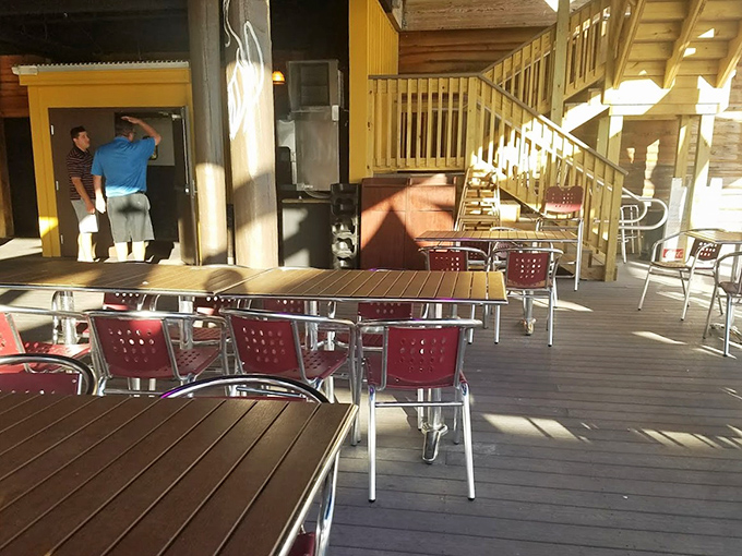 Sun-drenched seating awaits early birds and sunset-seekers alike on Floyd's spacious deck overlooking the sparkling Gulf waters.