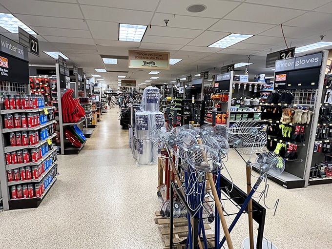 Winter gear galore! When Indiana winters hit, this aisle becomes more essential than Netflix and hot chocolate combined.