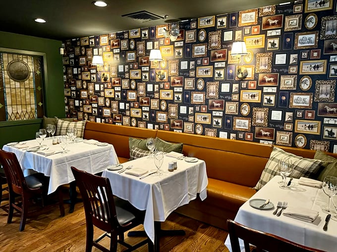 The frame-covered wall tells stories without saying a word&mdash;like dining inside a cozy, delicious museum of memories.