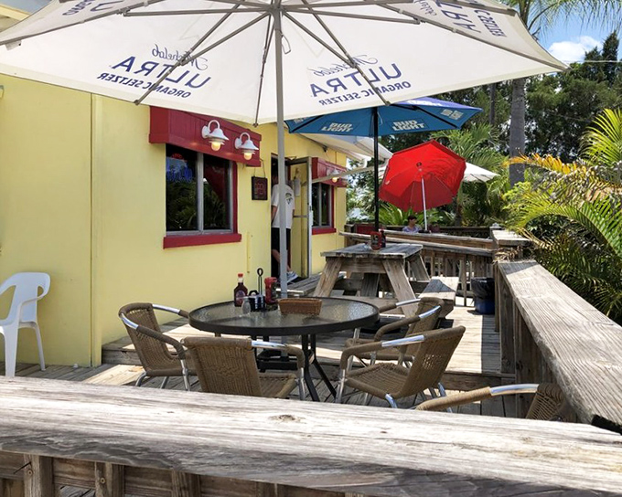Florida dining at its most charming&mdash;umbrella-shaded outdoor tables where gentle breezes complement your coffee and conversation.