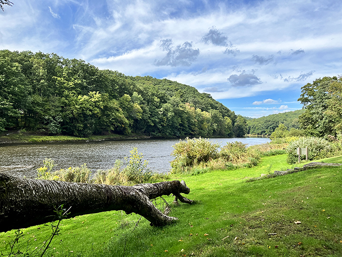 The Clarion River valley unfolds like nature's version of a widescreen TV, except no remote control needed to appreciate this view.