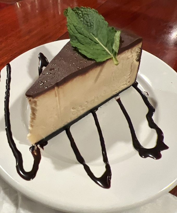 Peanut butter cup cheesecake that makes you question why anyone ever invented portion control in restaurants.