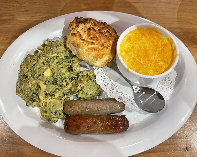 These pesto scrambled eggs prove that breakfast can be sophisticated without being pretentious &ndash; like wearing a tuxedo t-shirt, but actually delicious.