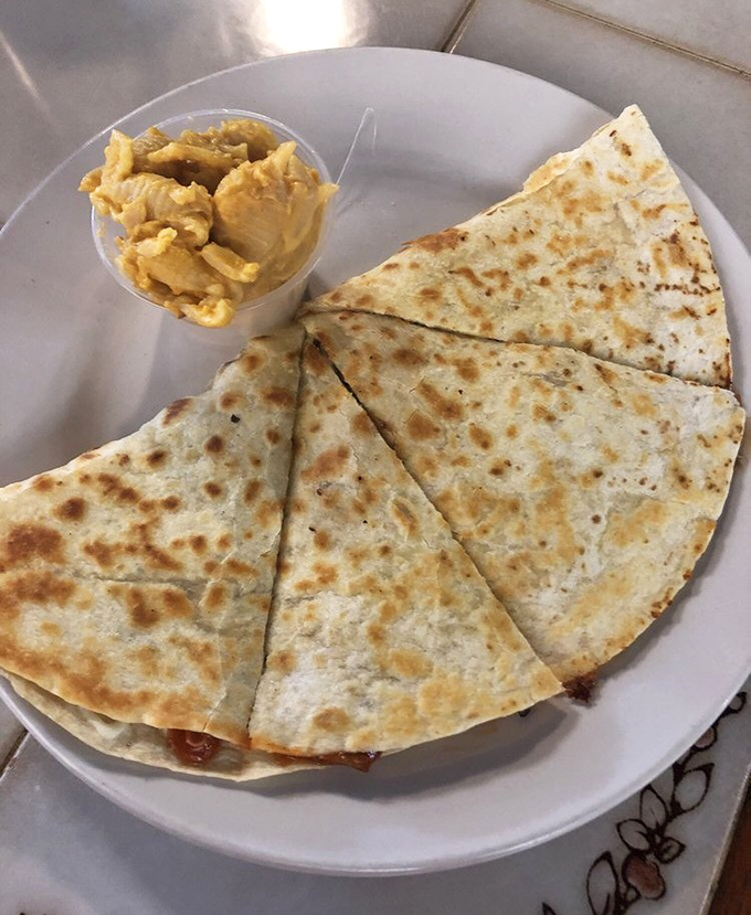 A quesadilla that proves cheese and BBQ pork belong together like Cleveland and rock 'n' roll.
