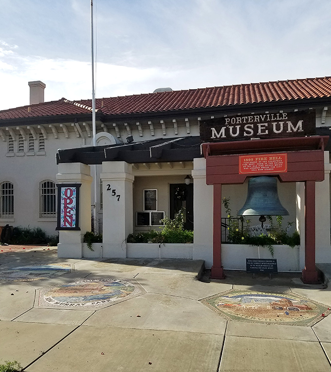 The Porterville Museum's historic bell welcomes history buffs and curious visitors alike, ringing in stories from the valley's colorful past.