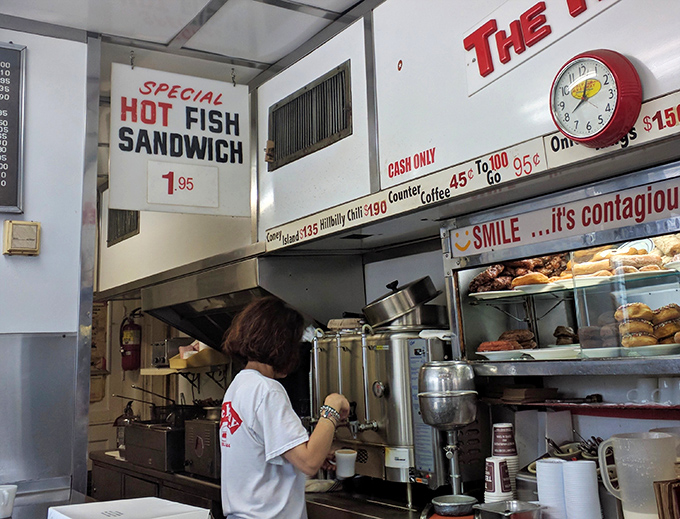 SPECIAL HOT FISH SANDWICH isn't just a sign—it's a promise. The kind that keeps Michiganders coming back through blizzards and heat waves alike.