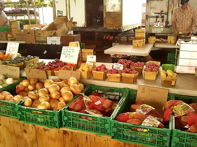 Fresh produce vendors proving this marketplace feeds both your shopping addiction and your dinner table needs.