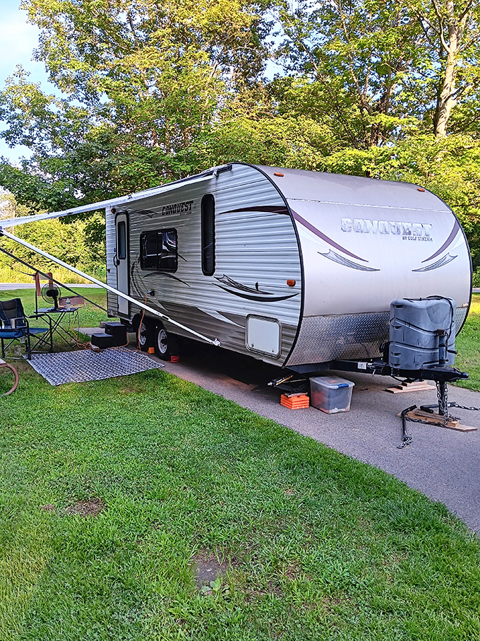 Home is where you park it&mdash;this comfortable campsite at Salt Fork proves "roughing it" can include all the comforts you need.