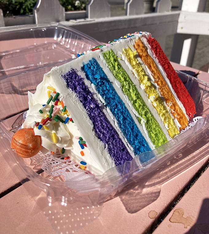 This rainbow cake brings more color to your day than a California sunset.