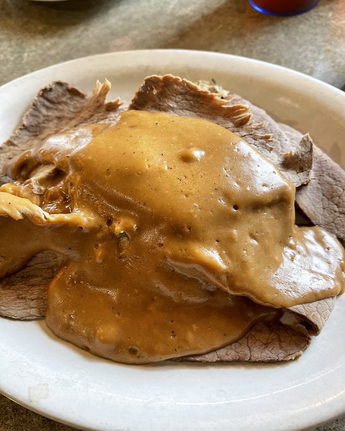 Roast beef that doesn't need fancy adjectives, just plenty of gravy. This is what Sunday dinner aspires to be.