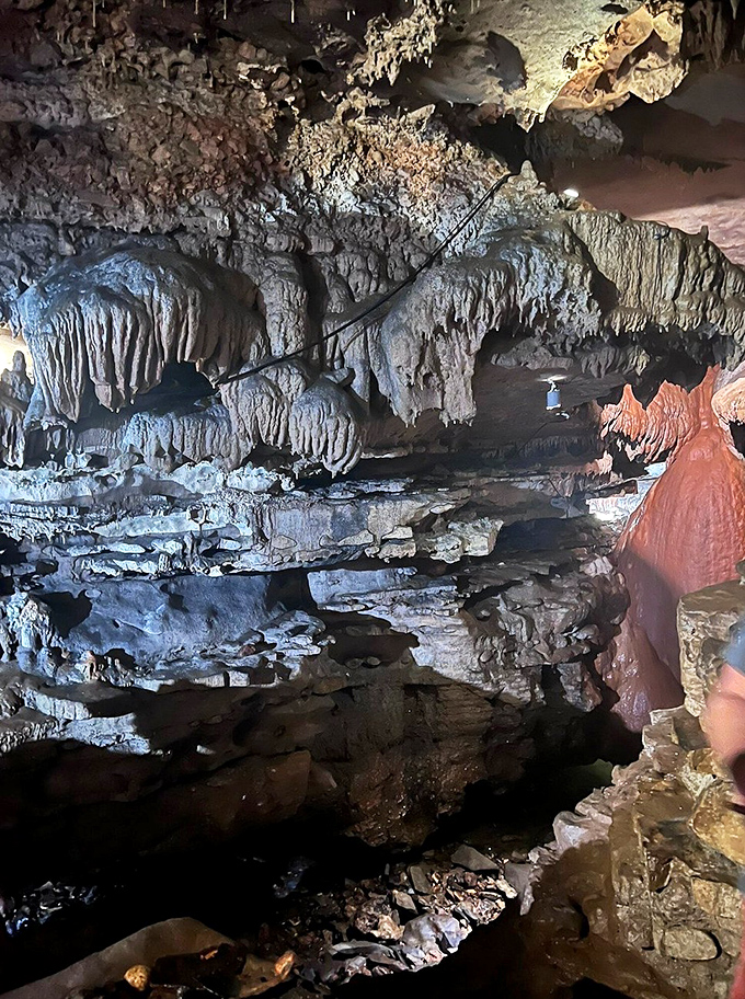Nature's artistry on display&mdash;centuries of water have sculpted these limestone formations into otherworldly shapes perfect for a ghost story setting.