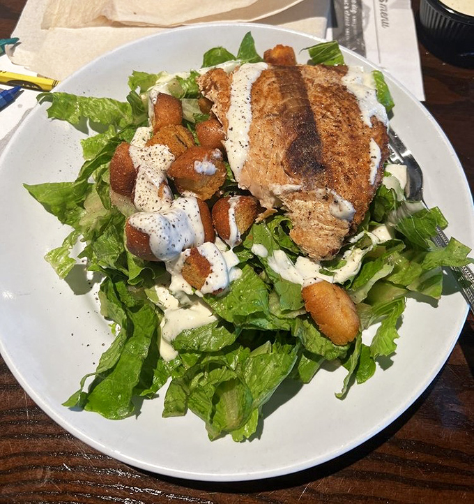 Even salads get the royal treatment here&mdash;protein-packed and substantial enough to silence the voice saying you should've ordered a burger.