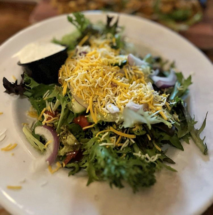 Even the salads get the royal treatment here, proving that lettuce doesn't have to be the boring cousin at the family reunion.