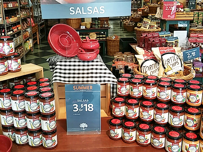 Salsa paradise! Three for $18 might be the most beautiful phrase in the English language after "additional 50% off clearance."