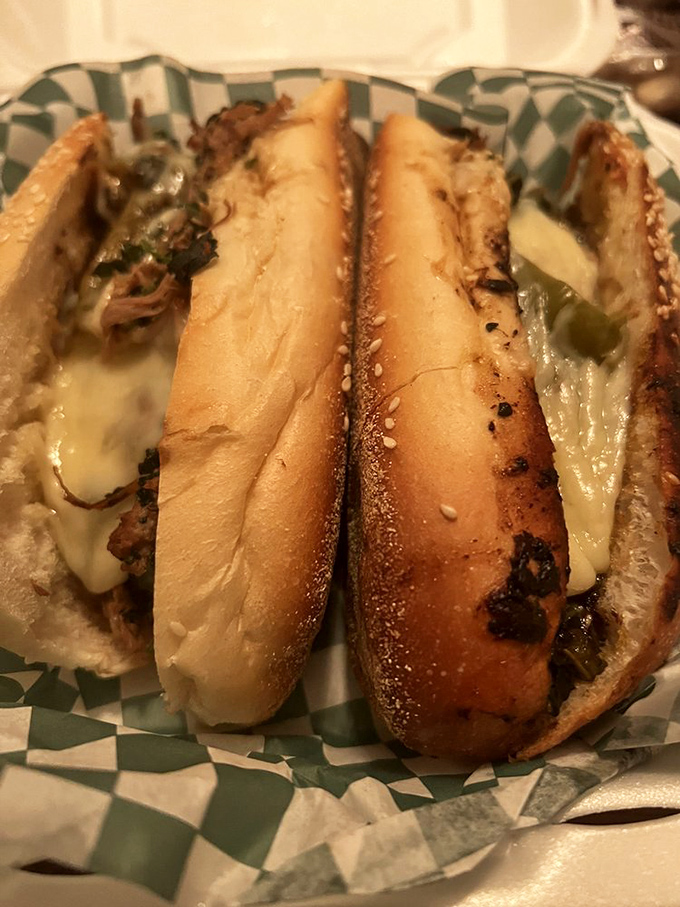 Seeded roll, glistening meat, melted cheese&mdash;a trifecta of deliciousness. This sandwich doesn't just feed you; it hugs your soul.