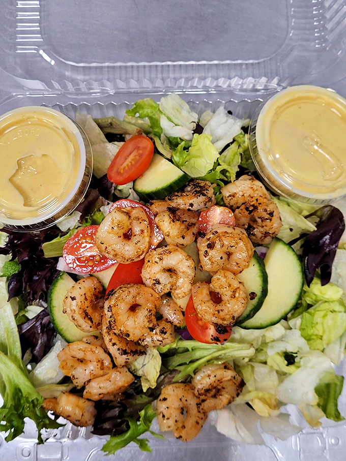 This isn't just a salad; it's proof that Mama Mia's takes the supporting cast as seriously as the headliners. Those grilled shrimp deserve a standing ovation.