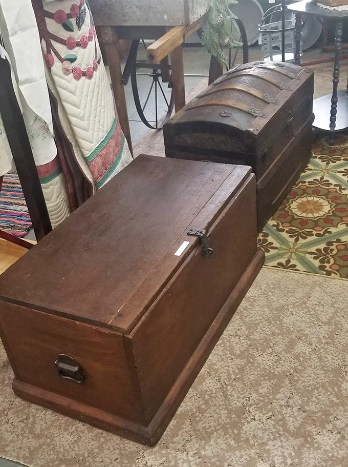 These wooden chests once held someone's treasures&mdash;now they're ready to safeguard yours. Perfect for blankets, memories, or hiding holiday gifts from snooping relatives.