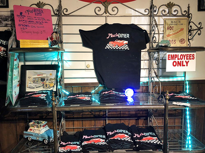 Wear your love for Mac's home! Merchandise that lets you take the diner vibe with you, minus the delicious smell of bacon.