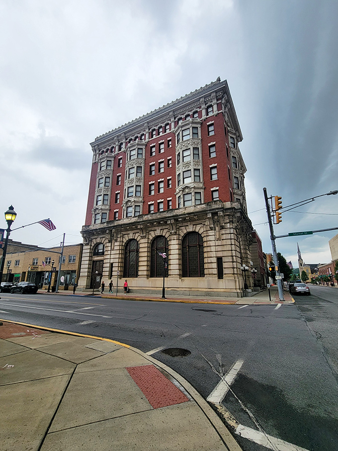 The imposing Dimeling Building anchors downtown Clearfield, a reminder of the town's prosperous past and its current affordable renaissance.