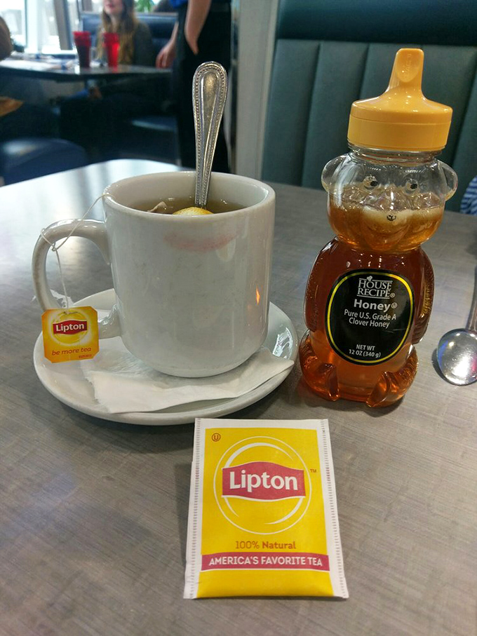 Tea service complete with honey bear &ndash; because sometimes even grown-ups need their sweetener to come in adorable packaging.