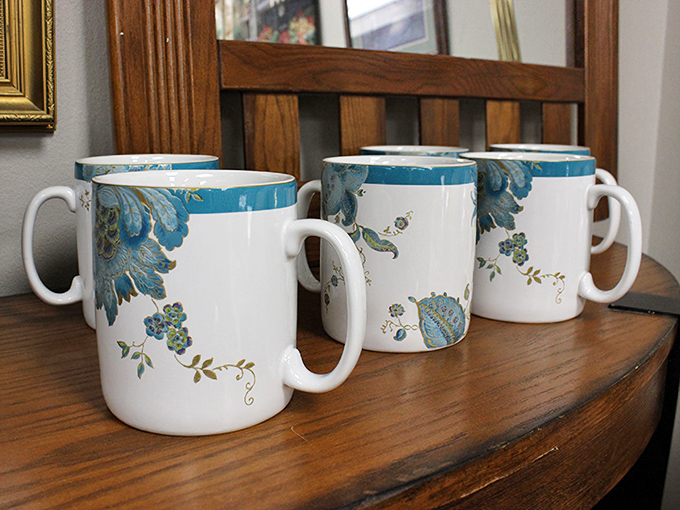 These aren't just mugs&mdash;they're morning companions with personality. Elegant blue flourishes transform ordinary coffee into a sophisticated ritual without the upscale price tag.