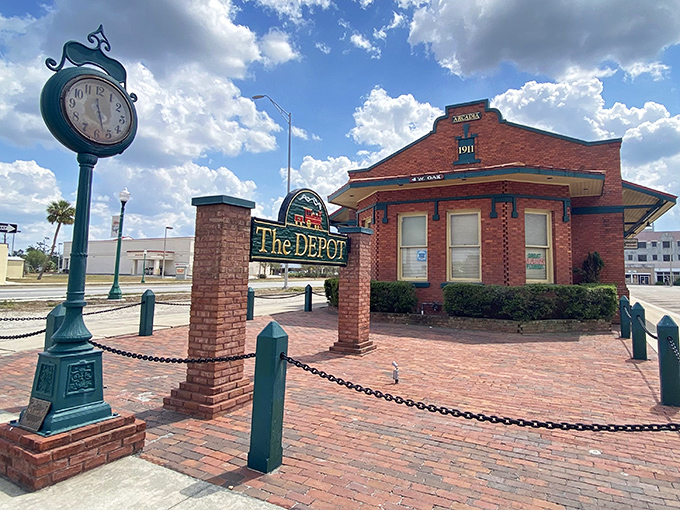 The historic Depot stands as a brick-and-mortar time capsule, complete with a clock that still keeps perfect time in a town where rushing seems optional.