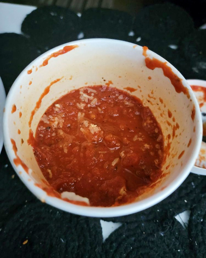 A cup of tomato soup that doesn't come from a can. The perfect companion on those rare Florida days when the temperature dips below 70.