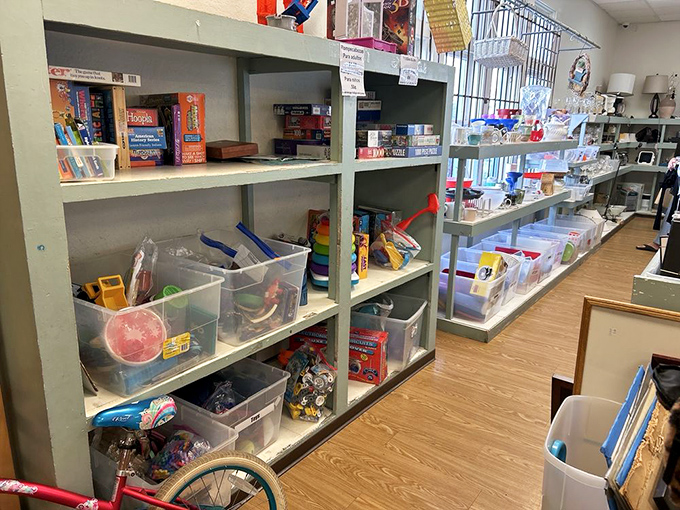 Kids' toys and games await new homes, proving that imagination doesn't require a hefty price tag or batteries included.