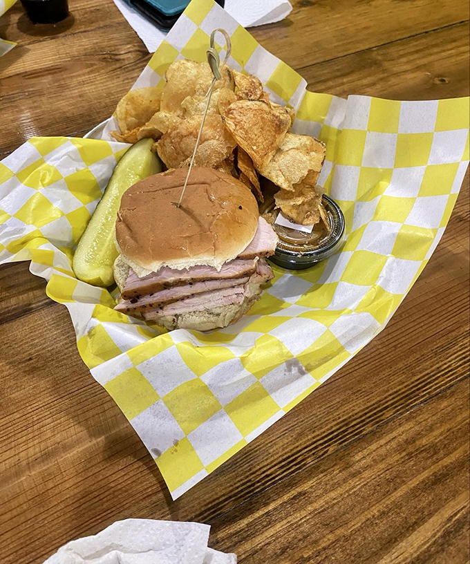 Turkey that's been smoked to perfection, stacked generously on a bun&mdash;proof that Thanksgiving shouldn't be just once a year.