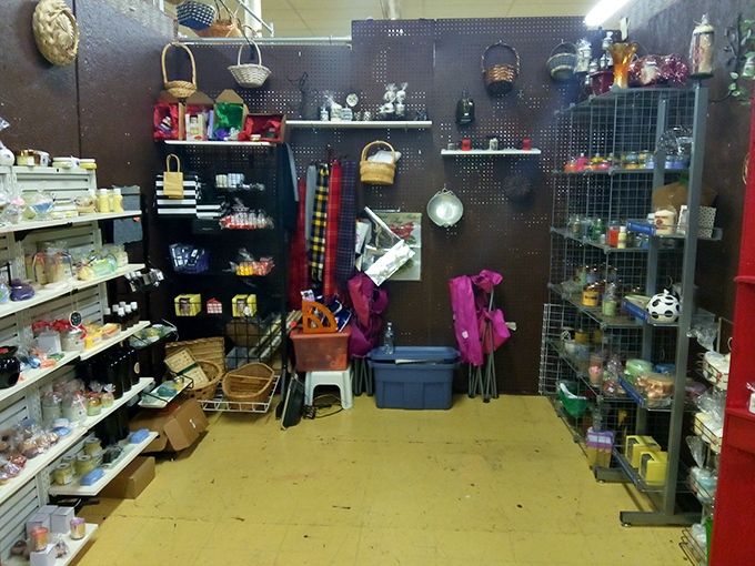 A pegboard wonderland of household treasures. The kind of booth where you come for one thing and leave with twelve.
