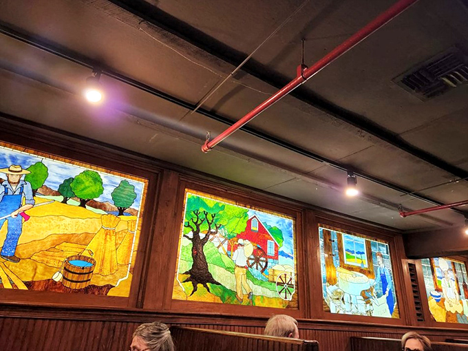 Whimsical wall art adds character and charm, making every meal feel like dining in a friend's favorite place.
