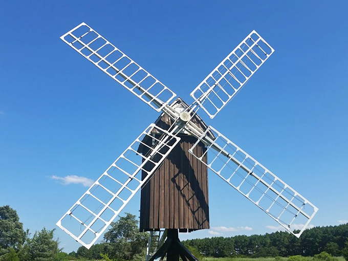 From this angle, you can almost hear the creaking of wood and the whooshing of sails that once signaled bread in the making. 